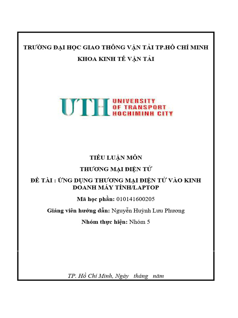 D Án NG D NG TMĐT Vào Kinh Doanh Máy Tính Laptop | PDF