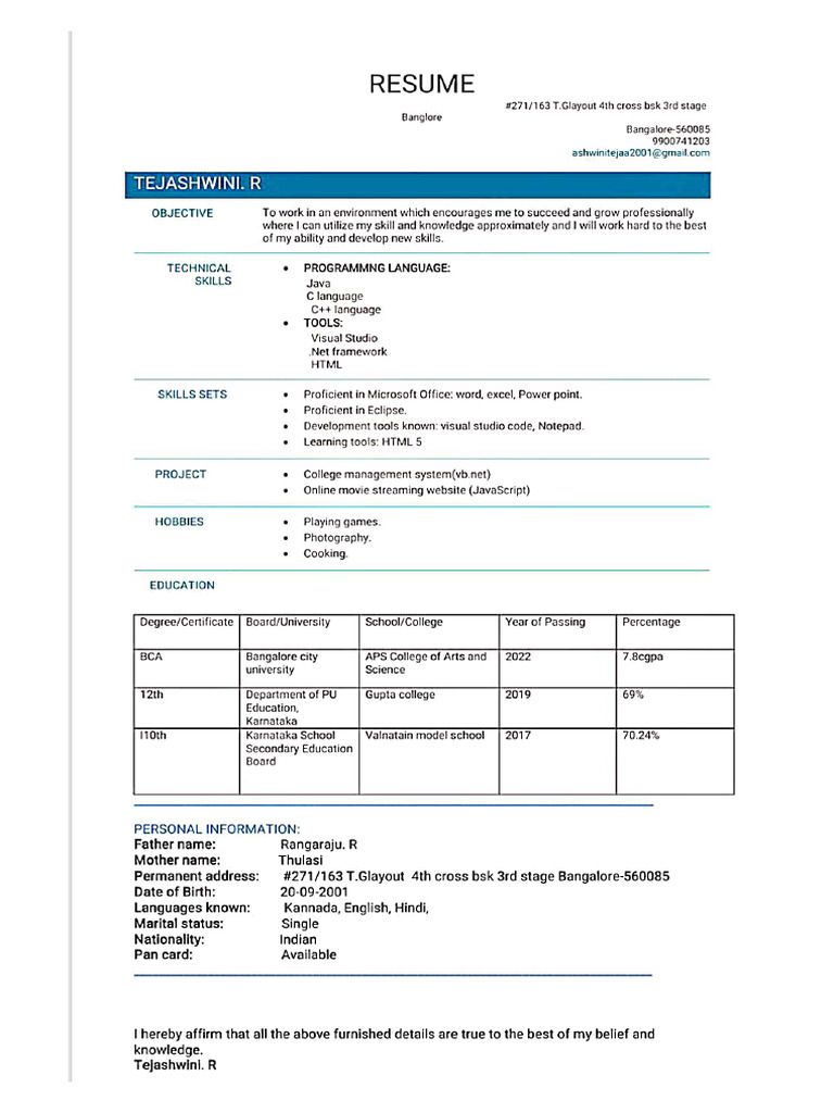 My Resume PDF ? | PDF