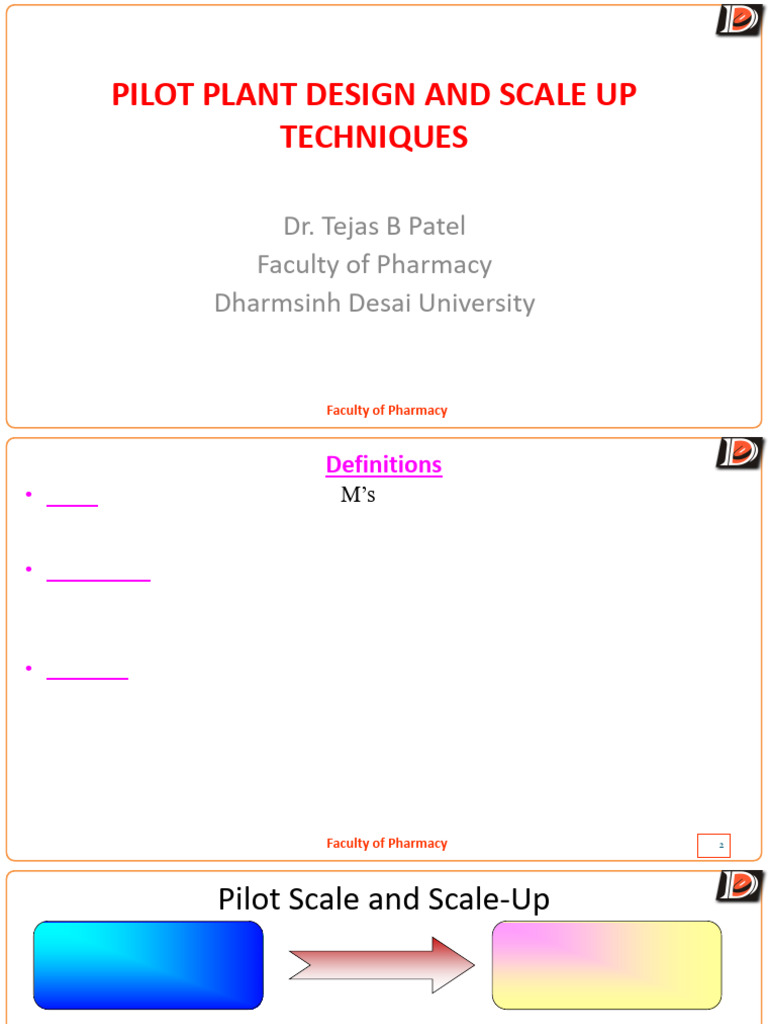 Pilot Plant Design and Scale-Up Techniques | PDF | Tablet (Pharmacy ...
