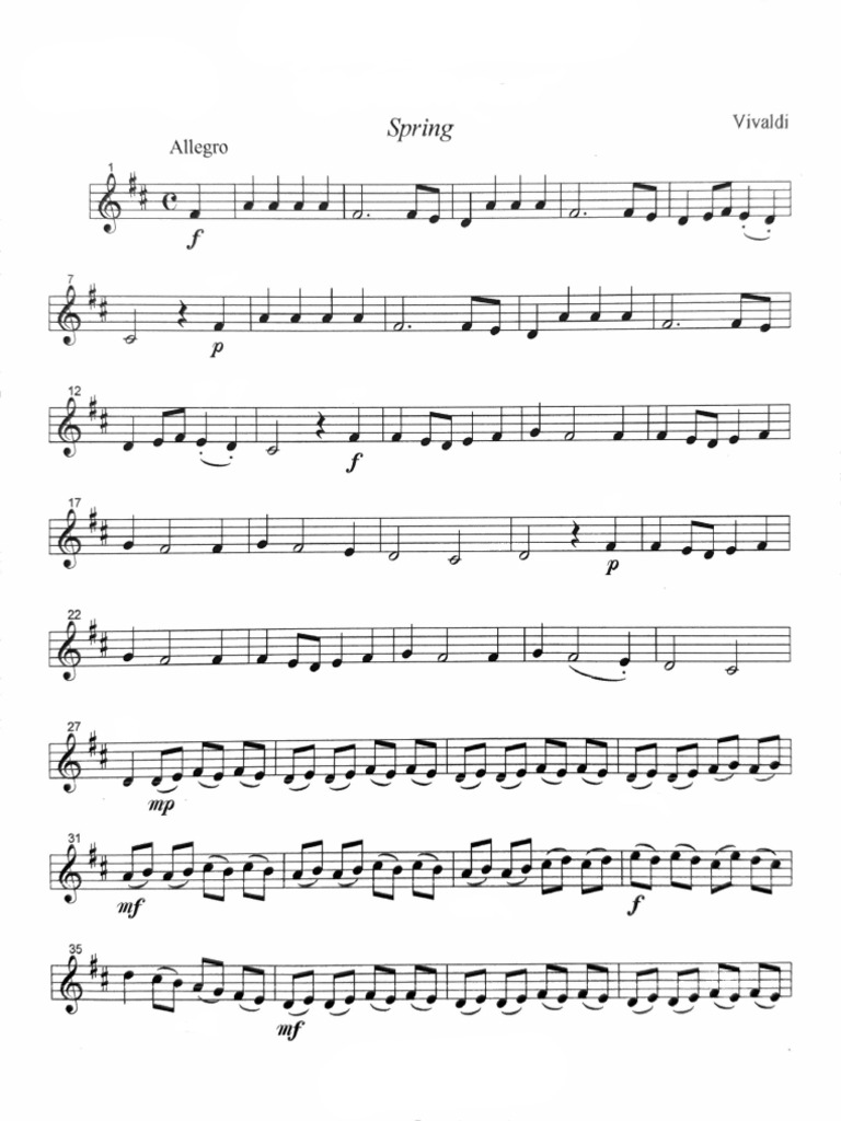 Vivaldi Spring Part A | PDF