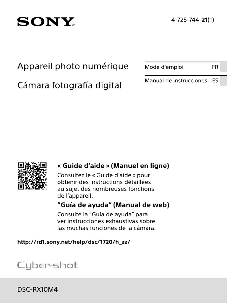 SONY DSC-RX10M4 Manual en Español | PDF