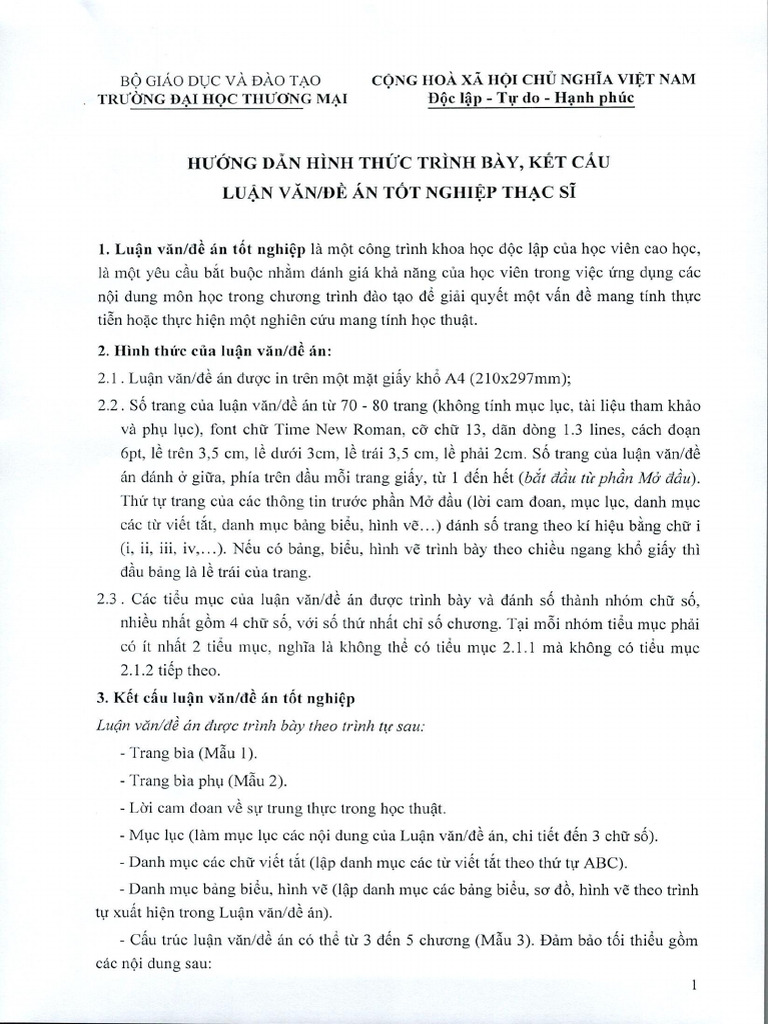 Huong Dan Hinh Thuc Trinh Bay Ket Cau Luan Van de An Tot Nghiep THSPDF 1683511839 | PDF