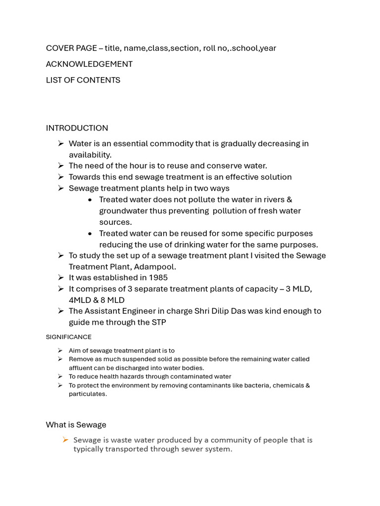 STP Geo Project | PDF | Sewage Treatment | Sewage