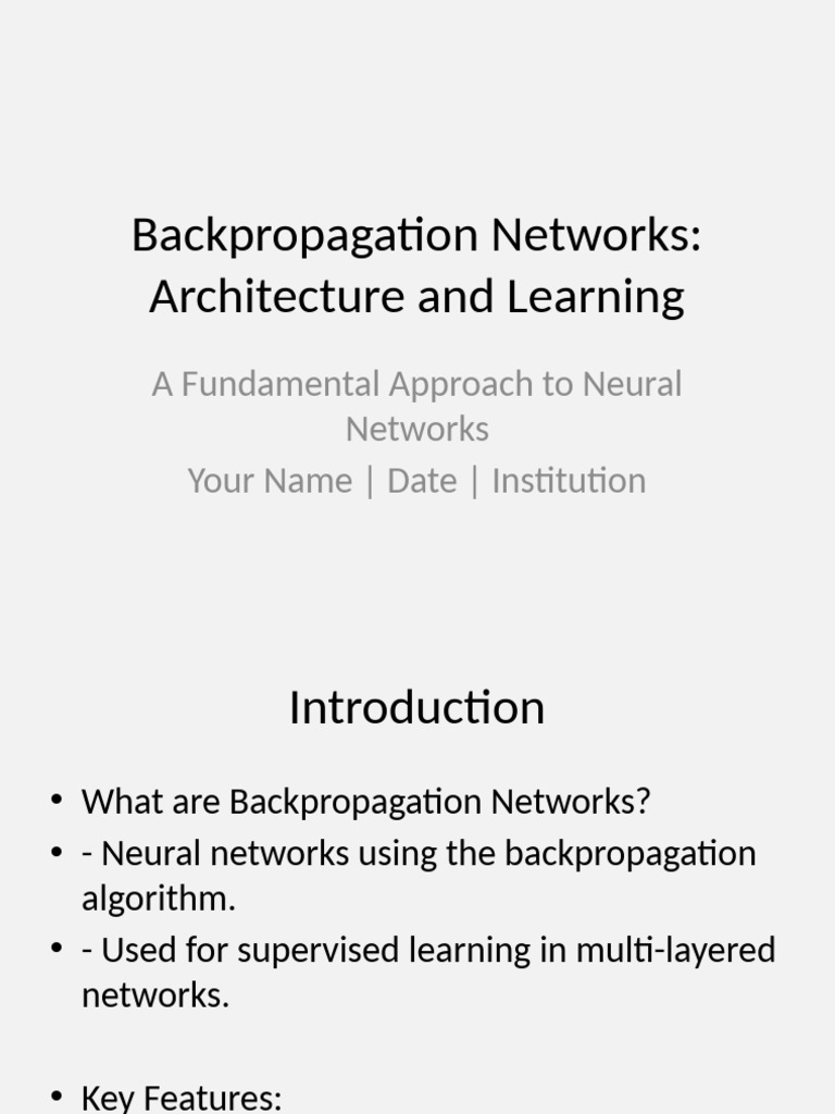 Backpropagation_Networks_Presentation_Updated | PDF