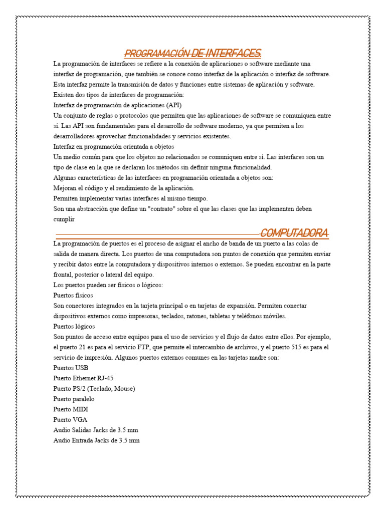 Programación de Interfaces | PDF | Hardware de la computadora | Interfaces gráficas de usuario