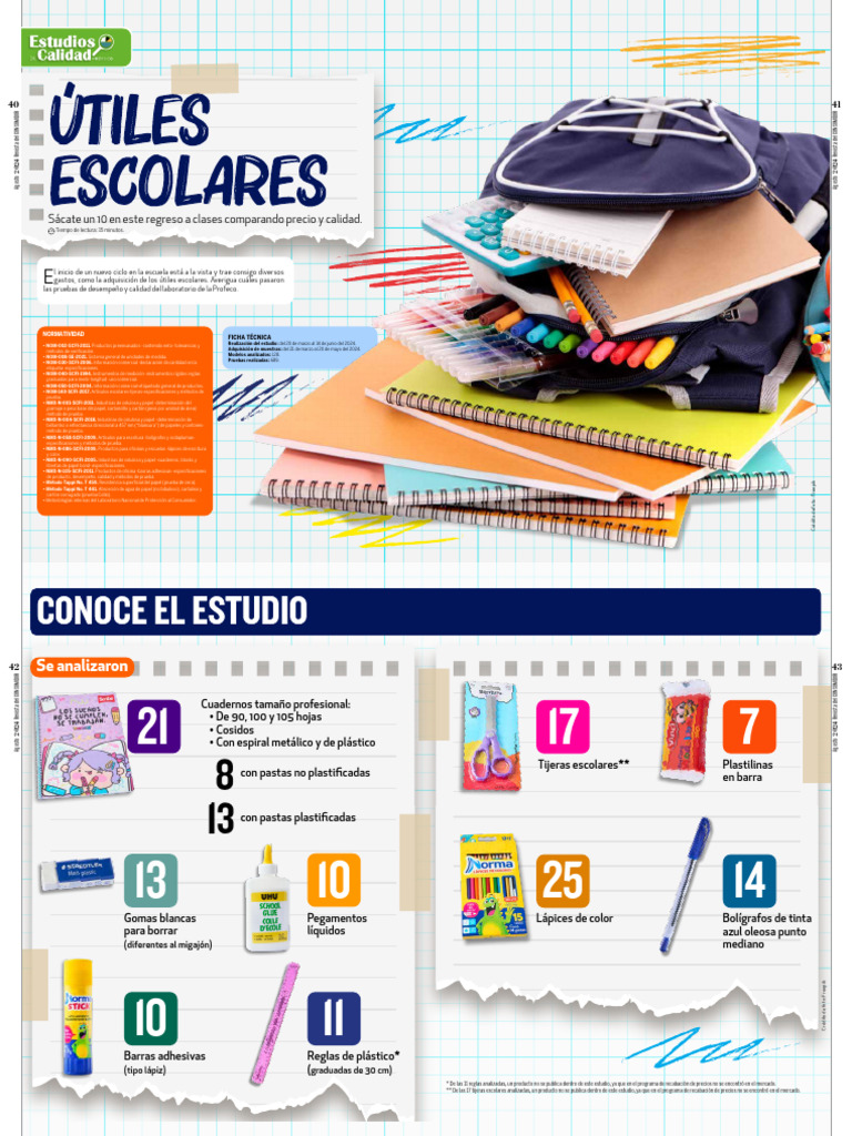 Estudio de Calidad U Tiles Escolares | PDF | Papel | Papelería