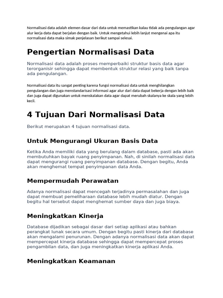 Tugas 10 normalisasi data | PDF