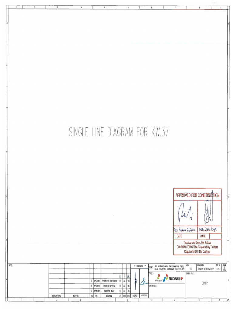 GTCHCPU-00-E0-DWG-002 Single Line Diagram For KW.37 - REV.0 Signed | PDF
