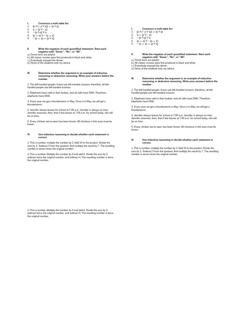 Truth Table Pdf Argument Reason 1271