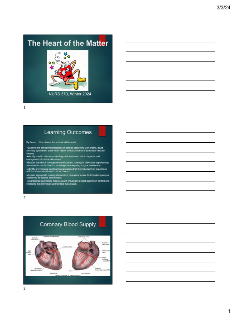Cardiac Alterations - Student PPT 3 Slides Per Page PDF | PDF ...