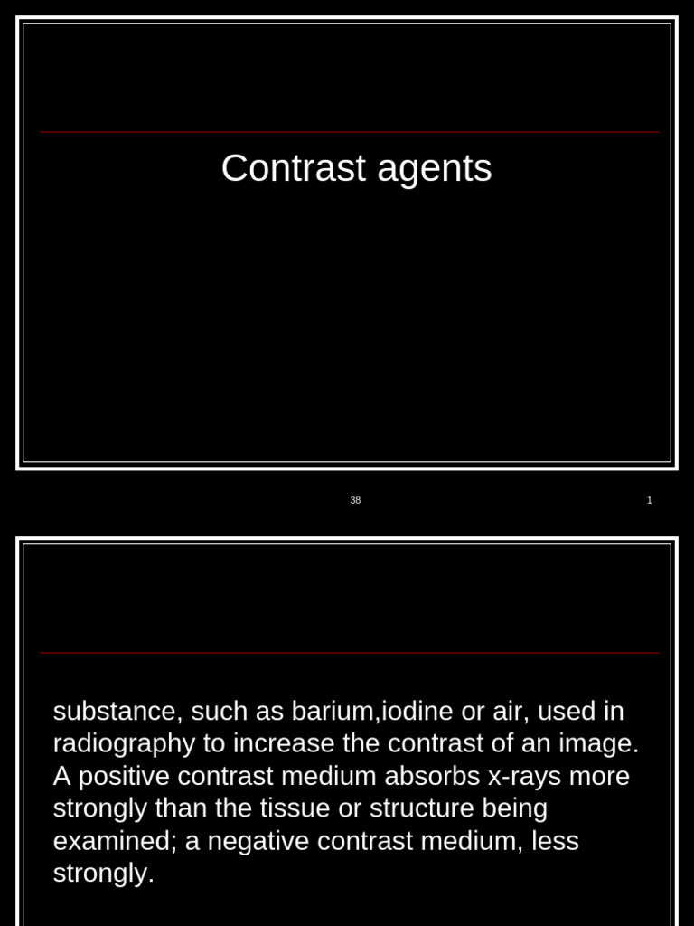 Medical Imaging Contrast Agents Overview | PDF | Esophagus ...