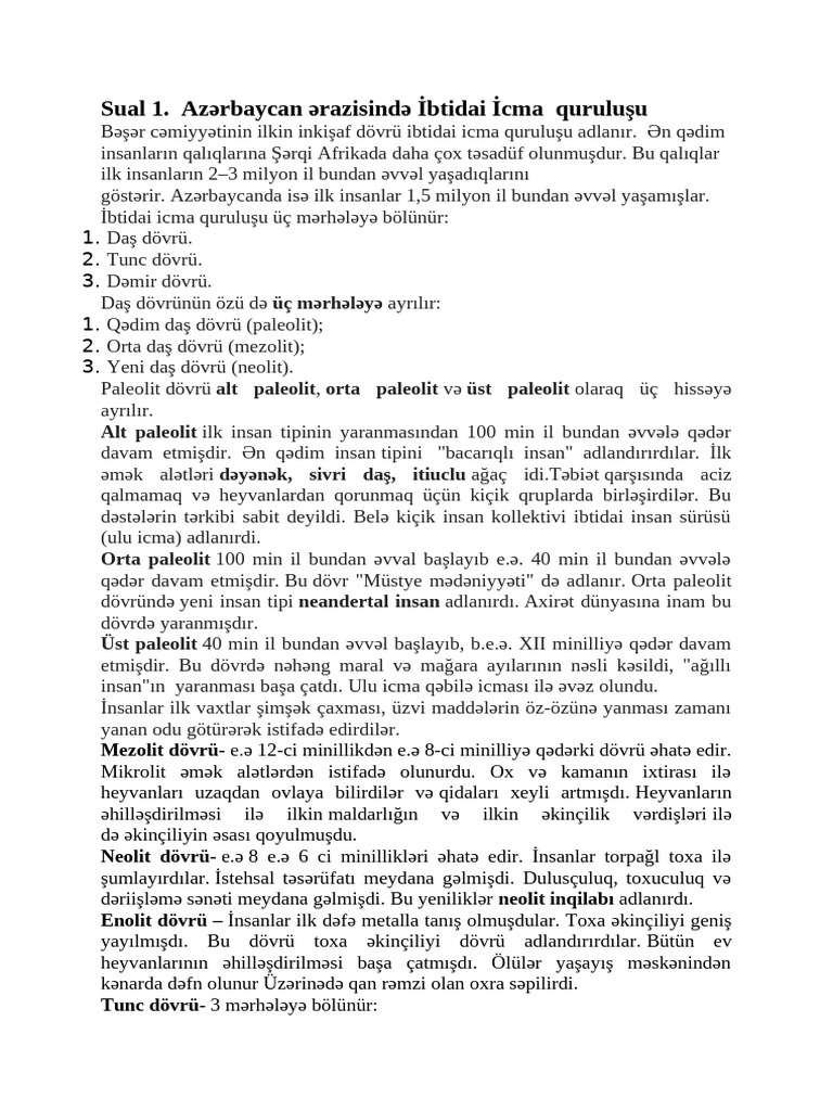 Az Tarixi Cavab | PDF