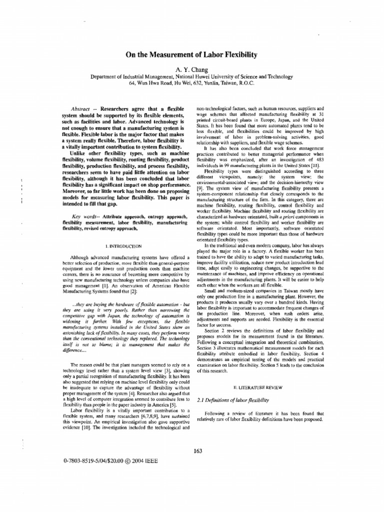 On The Measurement of Labor Flexibility | PDF | Labour Economics