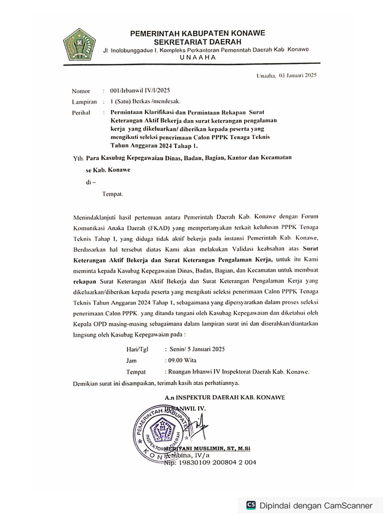 Surat Permintaan Konfirmasi & Rekapan SKPK_SKAB | PDF