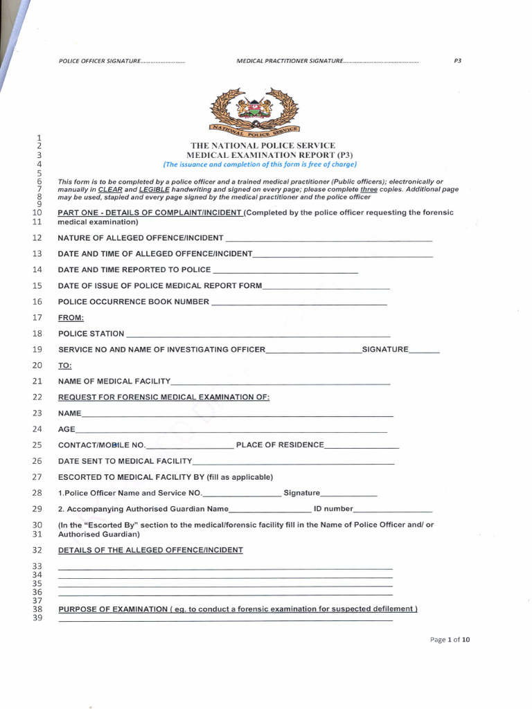 (P3 - Form) Review - of - NPS - Medical - Examination. | PDF