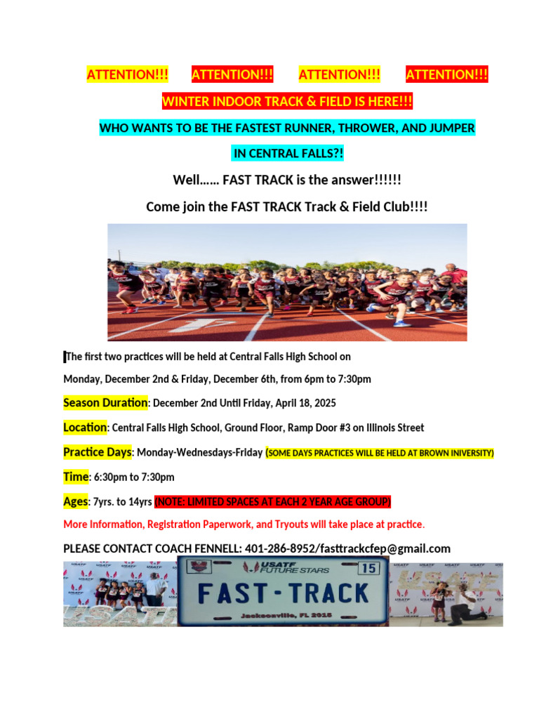 2024-2025 FAST TRACK Flyer Central Falls | PDF