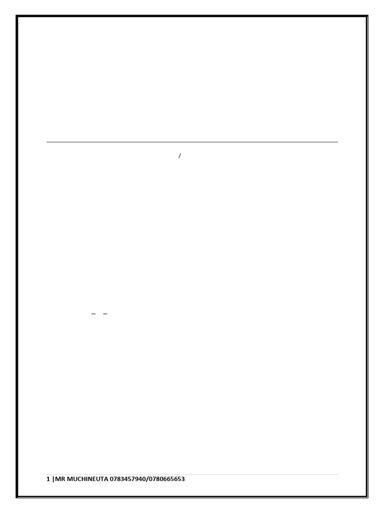 Mathematics Form 1 Question Bank by Mr Muchineuta 0783457940 0780665653 ...