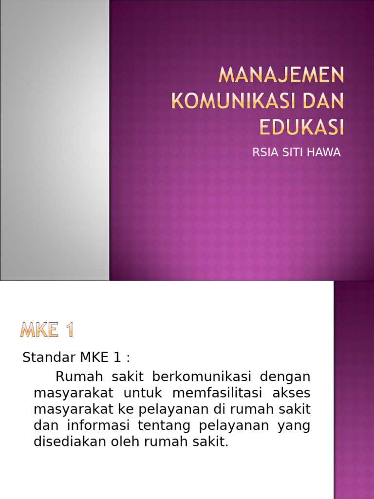 Manajemen Komunikasi Dan Edukasi | PDF