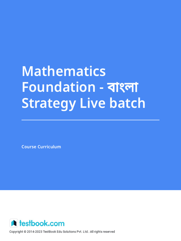 Mathematics Foundation - Strategy Live Batch | PDF