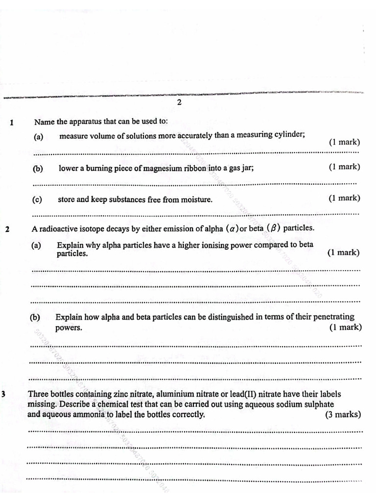 KCSE Chemistry Paper 1 2024 | PDF