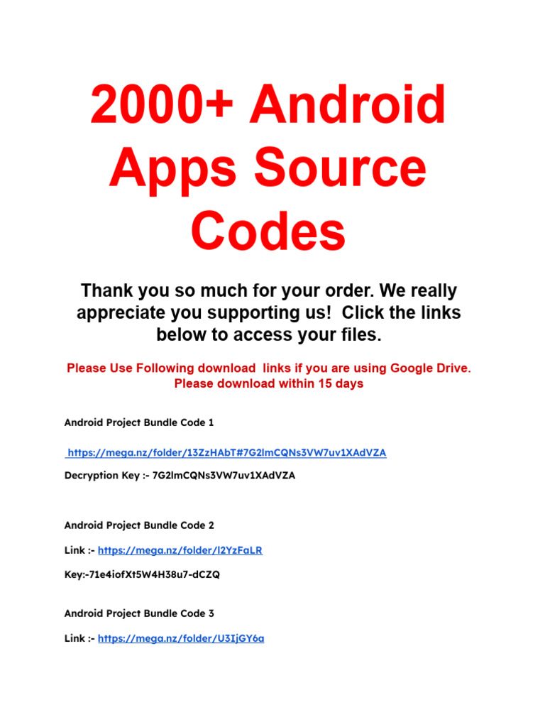 2000+ Android Apps Source Codes | PDF