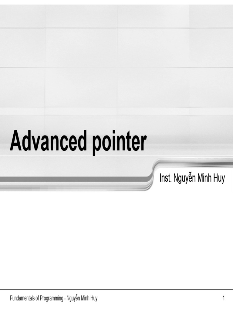 Ip 08 Advanced Pointer Pdf Pointer Computer Programming Software Development