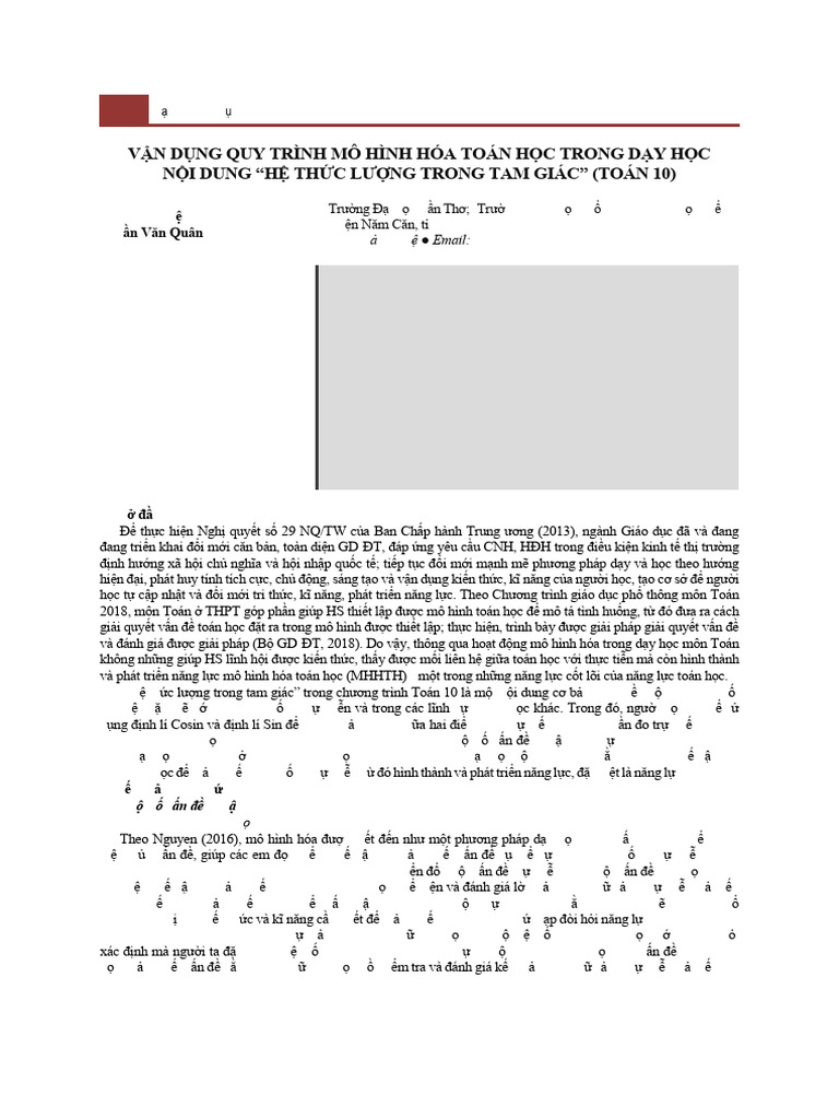 VN DNG Quy TRNH M HNH Ha Ton HC Trong Dy HC Ni Dung H THC LNG Trong Tam Gic Ton 10 | PDF