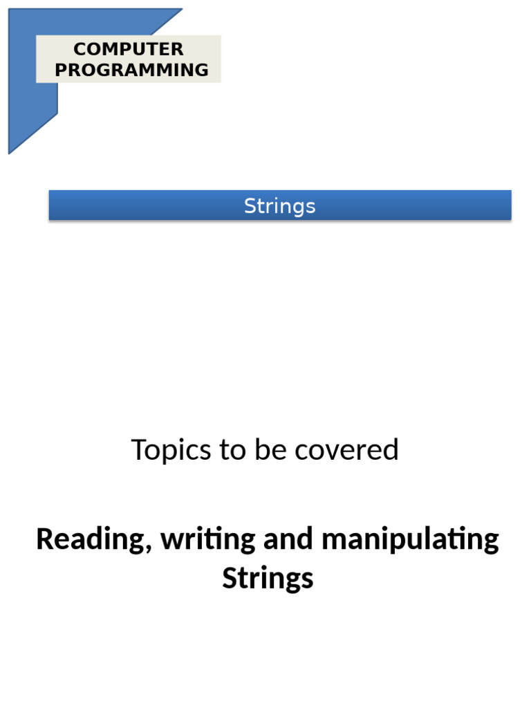 Strings | PDF | String (Computer Science) | Computer Programming