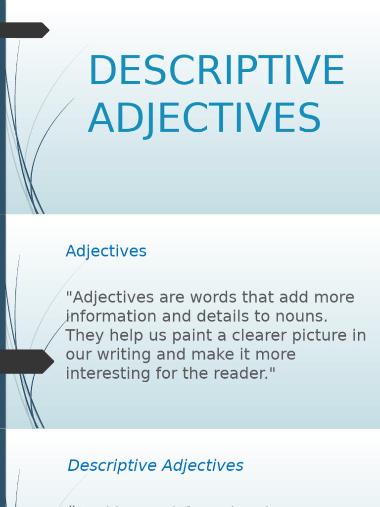 Descriptive Adjectives | PDF