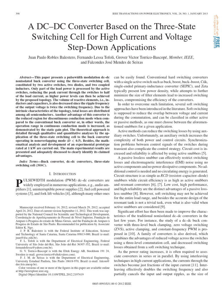 A DC-DC Converter Based On The Three-State Switching Cell For High ...