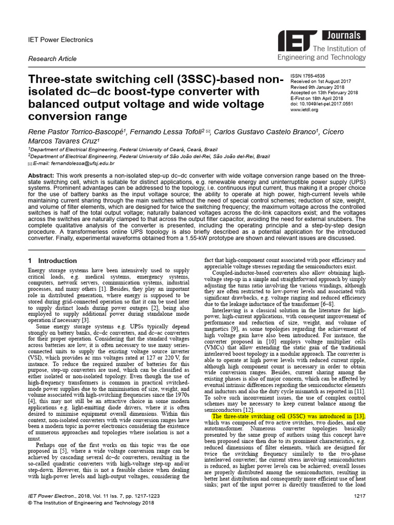 Three-State Switching Cell (3SSC) - Based Non-Isolated DC-DC Boost-Type ...