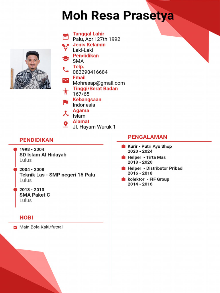 CV Moh Resa Prasetya | PDF