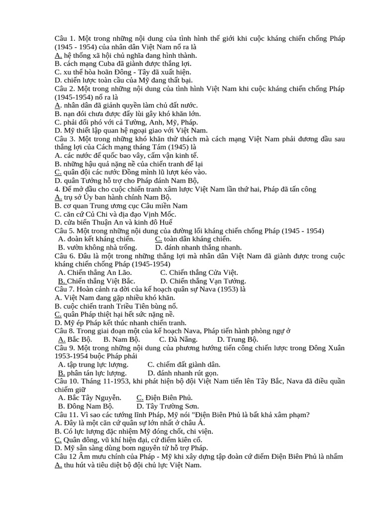 ĐỀ CLASS SỬ 12-HK1-2024 | PDF