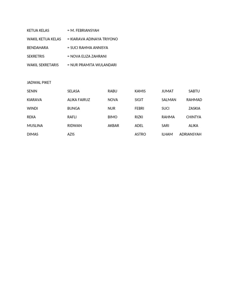 Perangkat Kelas 12 TKJ 2 Tahun 2024-2025 | PDF