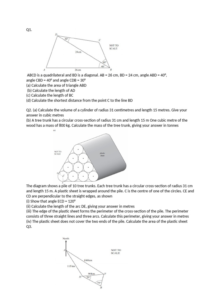 trigo geo worksheet | PDF | Area | Triangle