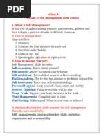Self Management Skills Class 9 Questions and Answers | PDF | Goal ...