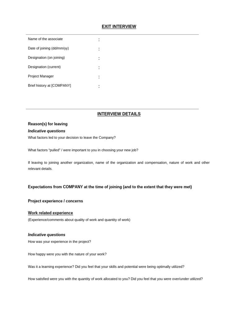 Exit Interview | PDF | Psychological Concepts | Business