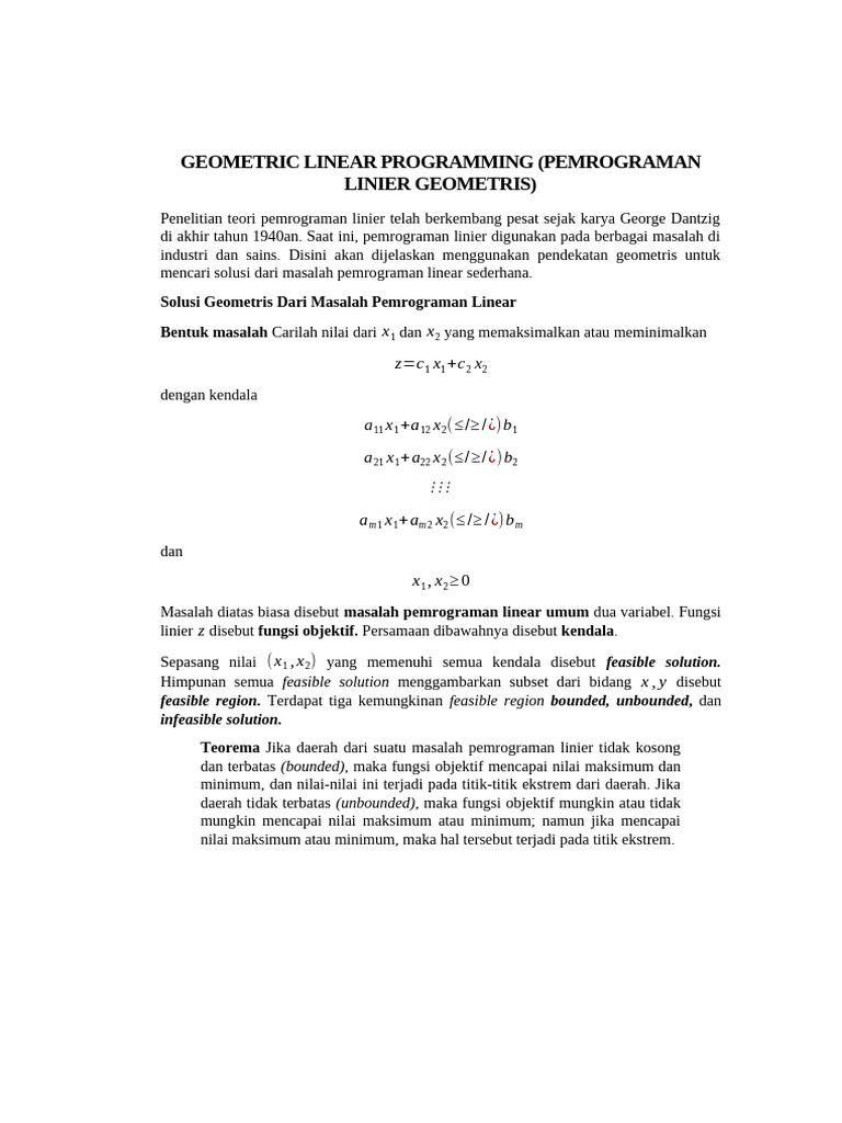 Geometric Linear Programming | PDF
