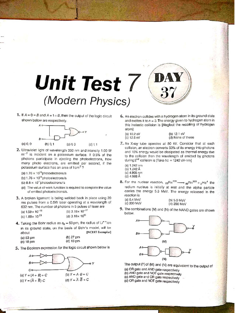 Chapter 37 - Unit Test 7 | PDF