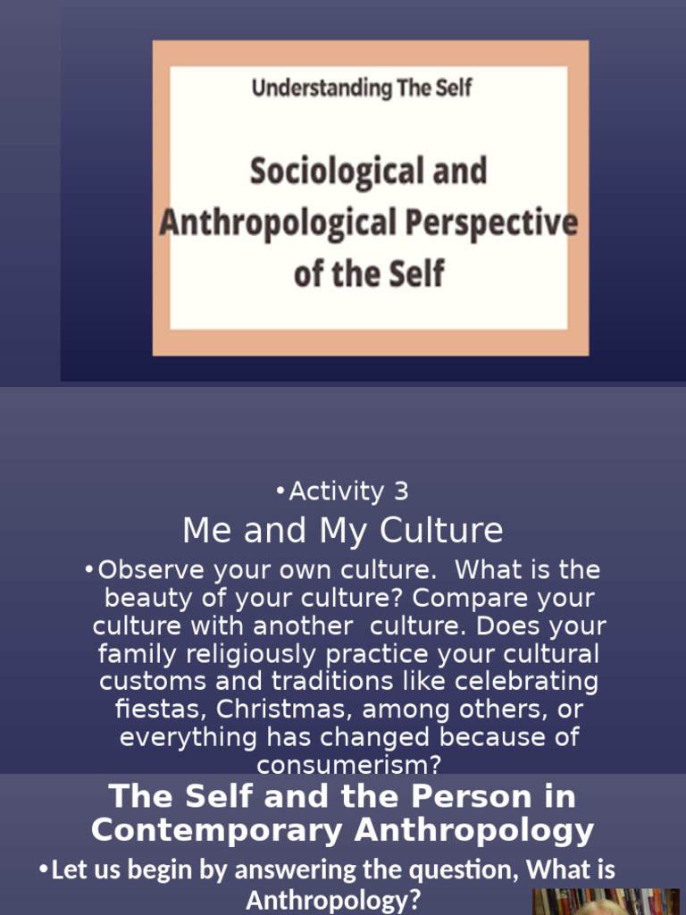 Topic 2-Anthropological Perspectives | PDF | Self | Emotions