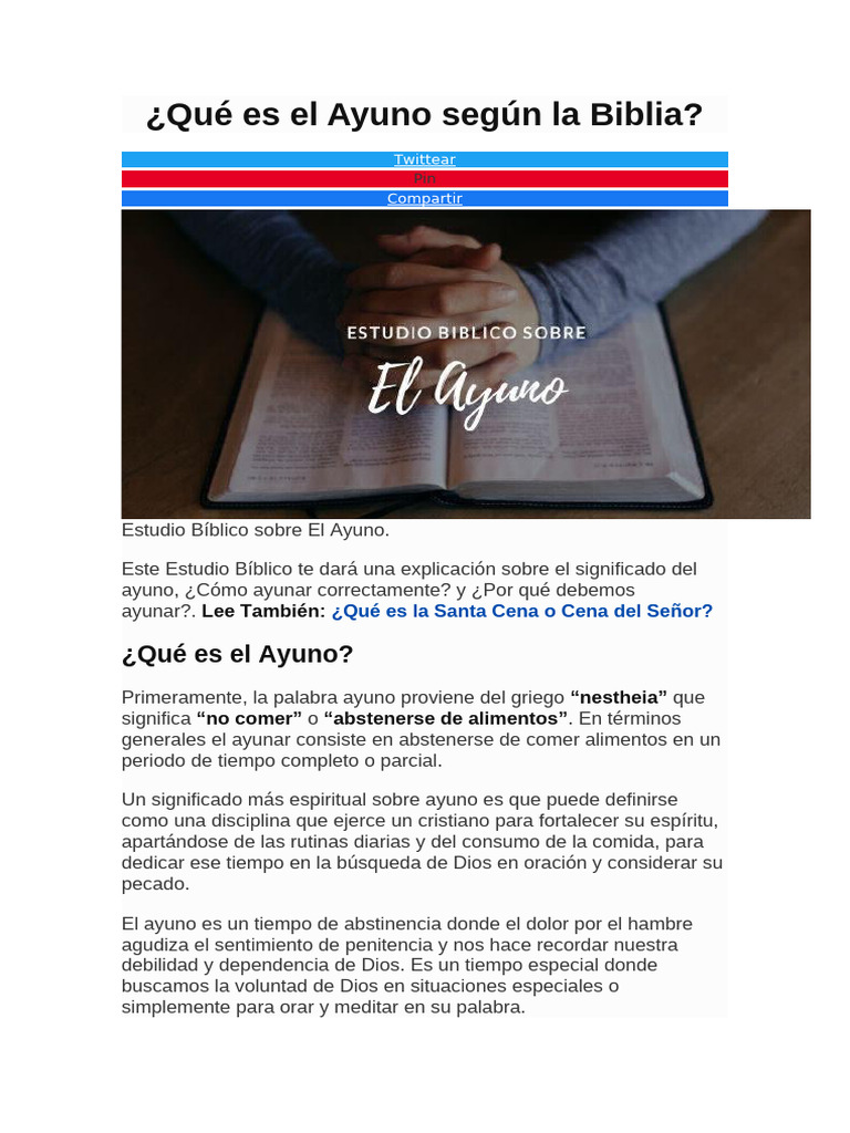 ayuno | PDF | Rápido | Biblia