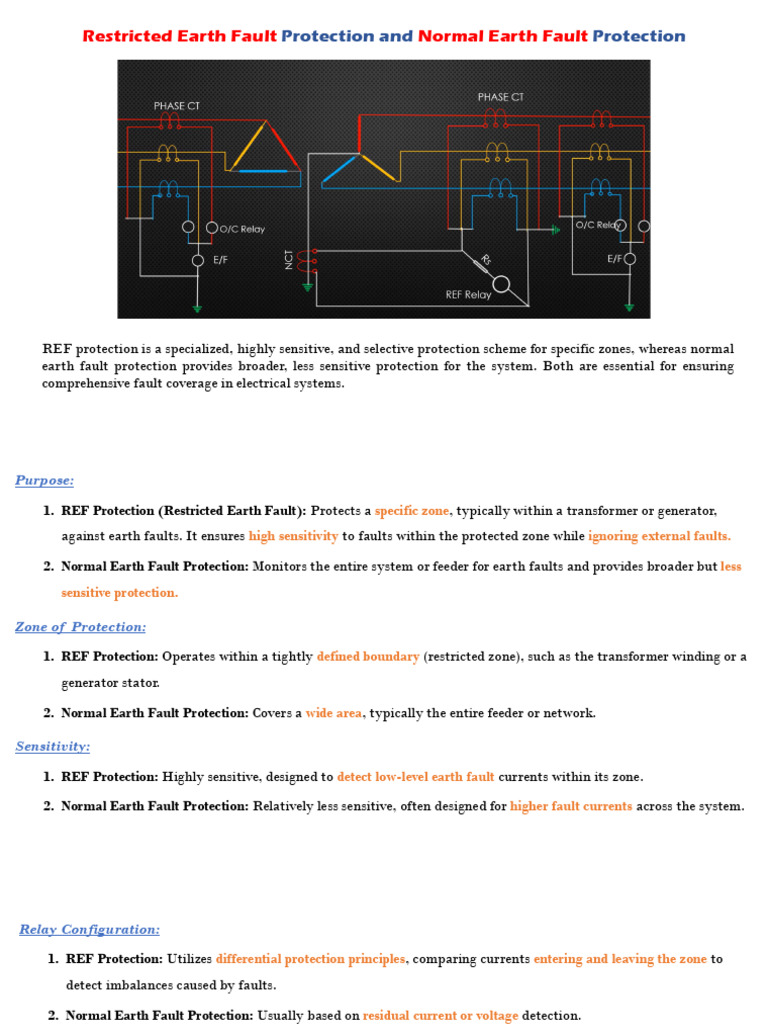 Restricted Earth Fault Vs Normal Earth Fault | PDF