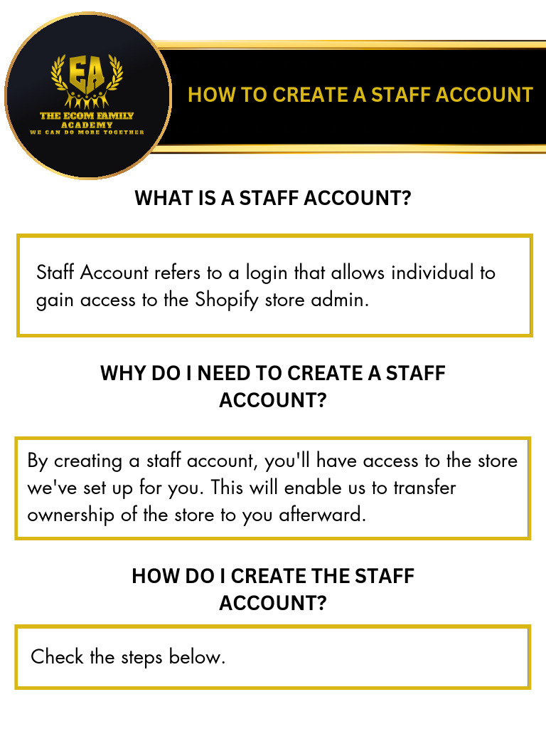 Create Your Shopify Staff Account Guide | PDF