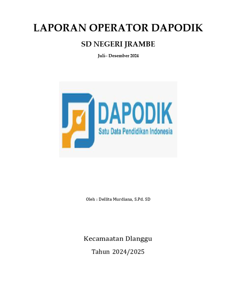 LAPORAN OPERATOR DAPODIK ekin PMM | PDF