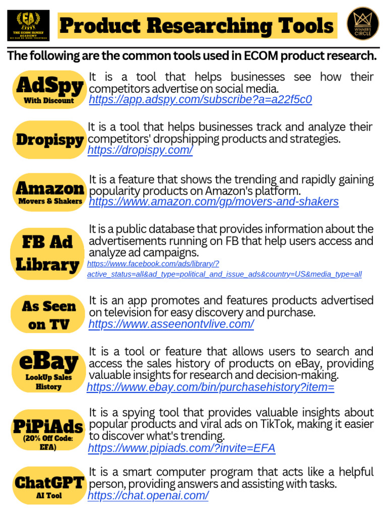 Product Researching Tools | PDF