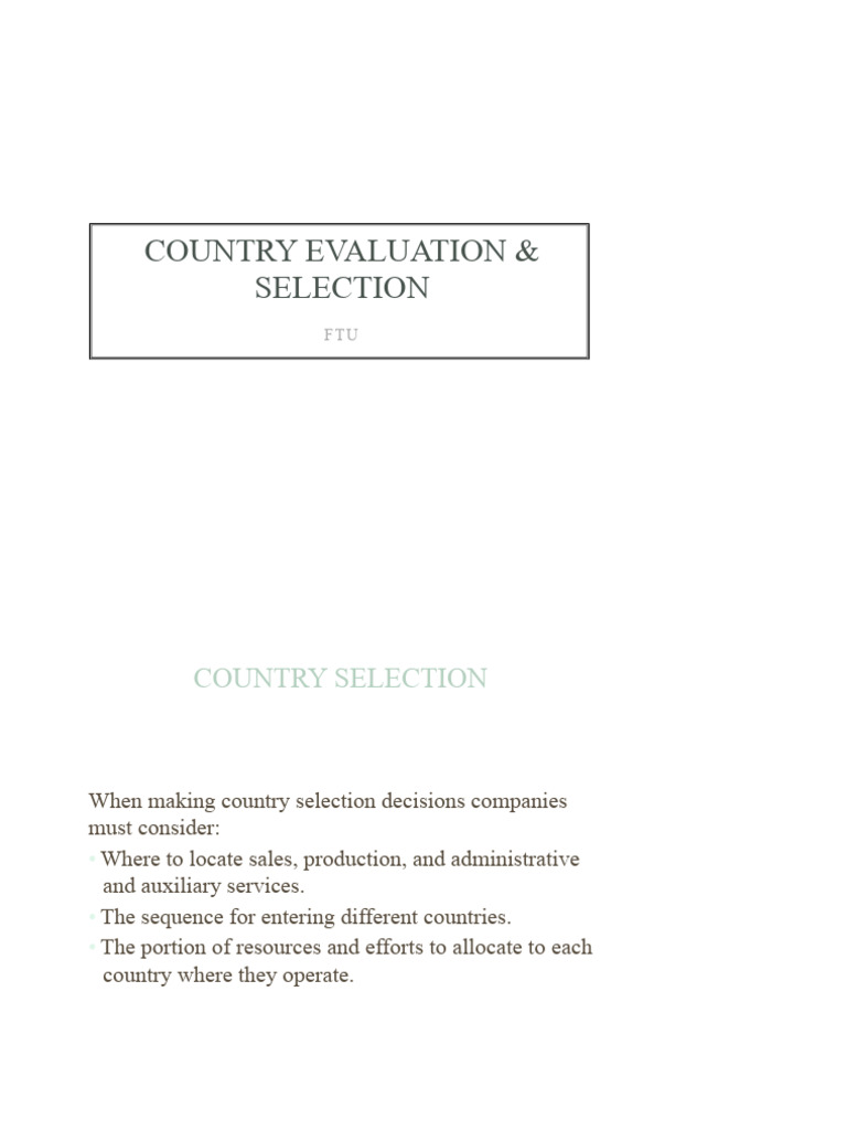 Lecture 12 - Country Evaluation & Selection | PDF | Diversification (Finance) | Information