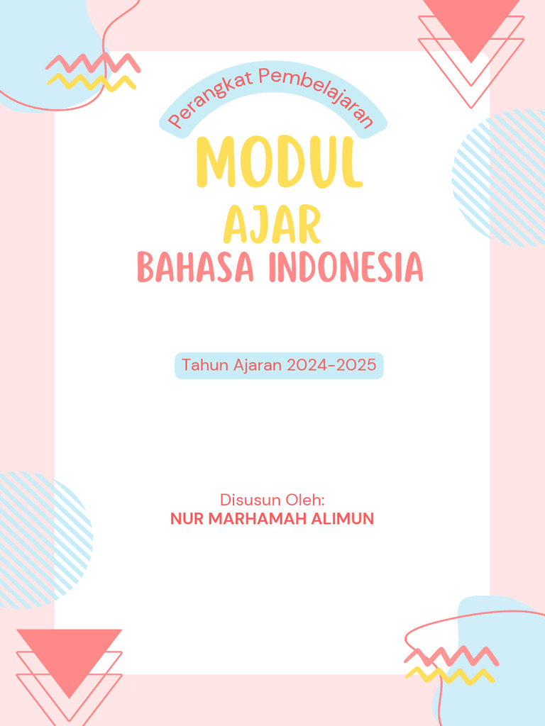Biru Dan Pink Modern Simpel Cover Modul Dokumen A4 | PDF
