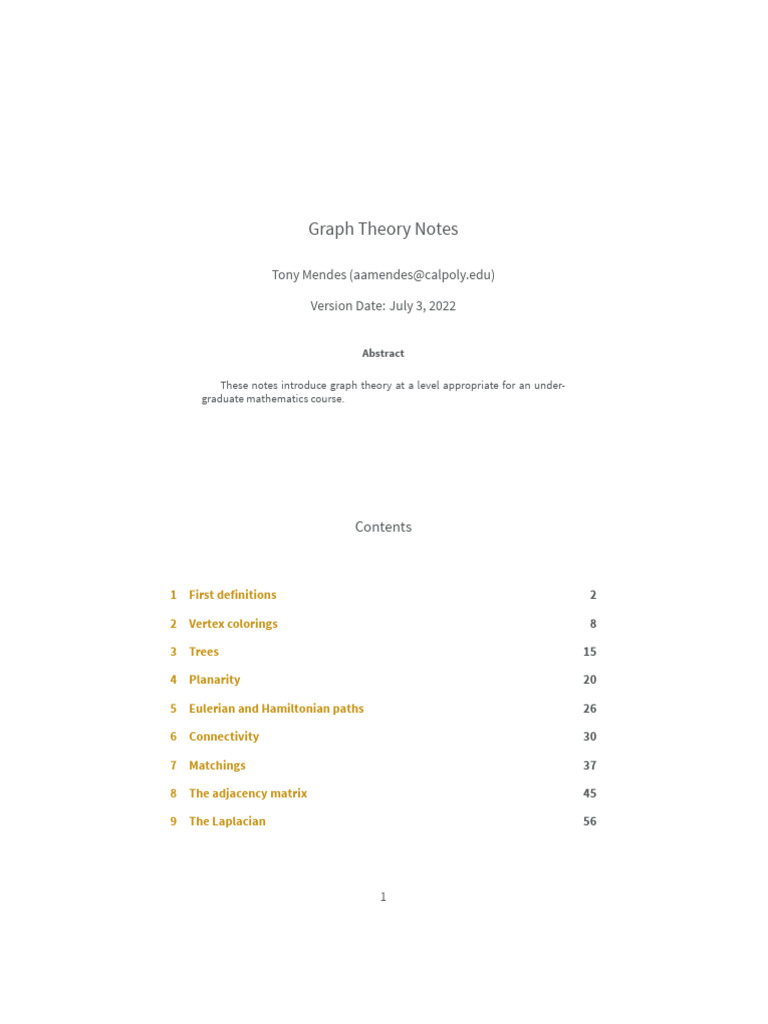 GraphTheoryBook | PDF | Vertex (Geometry) | Mathematical Relations