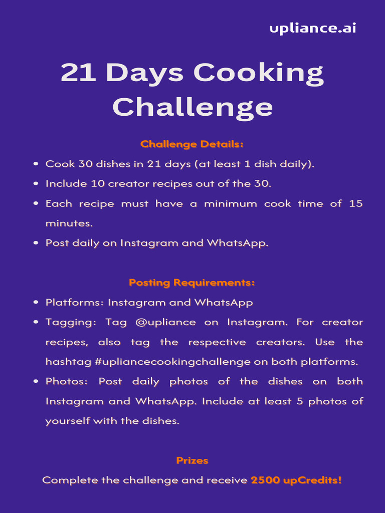 21-Day Cooking Challenge Details | PDF