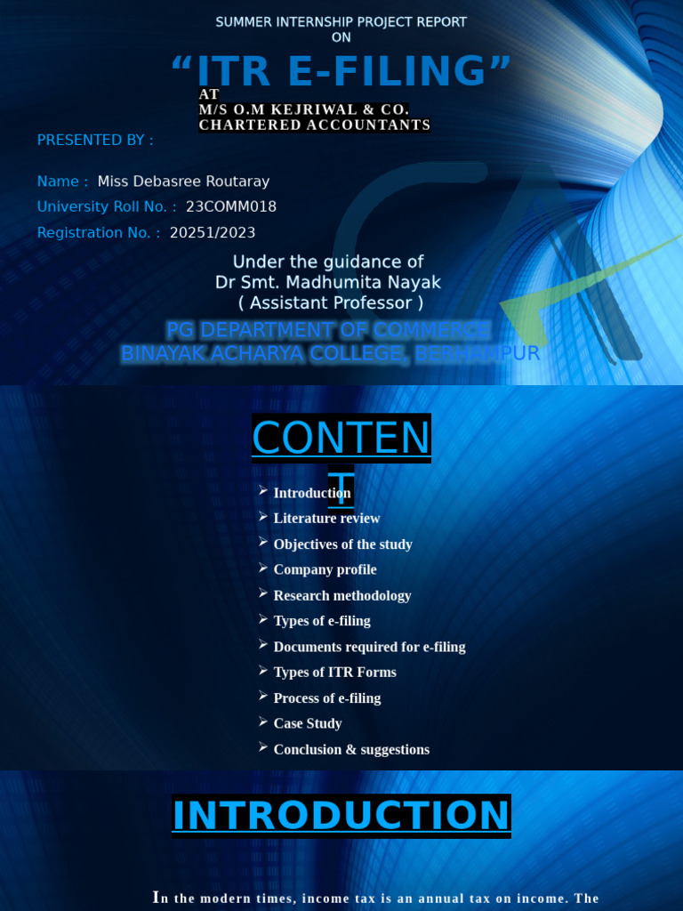 ITR E FILING Presentation 1 | PDF | Payments | Economies